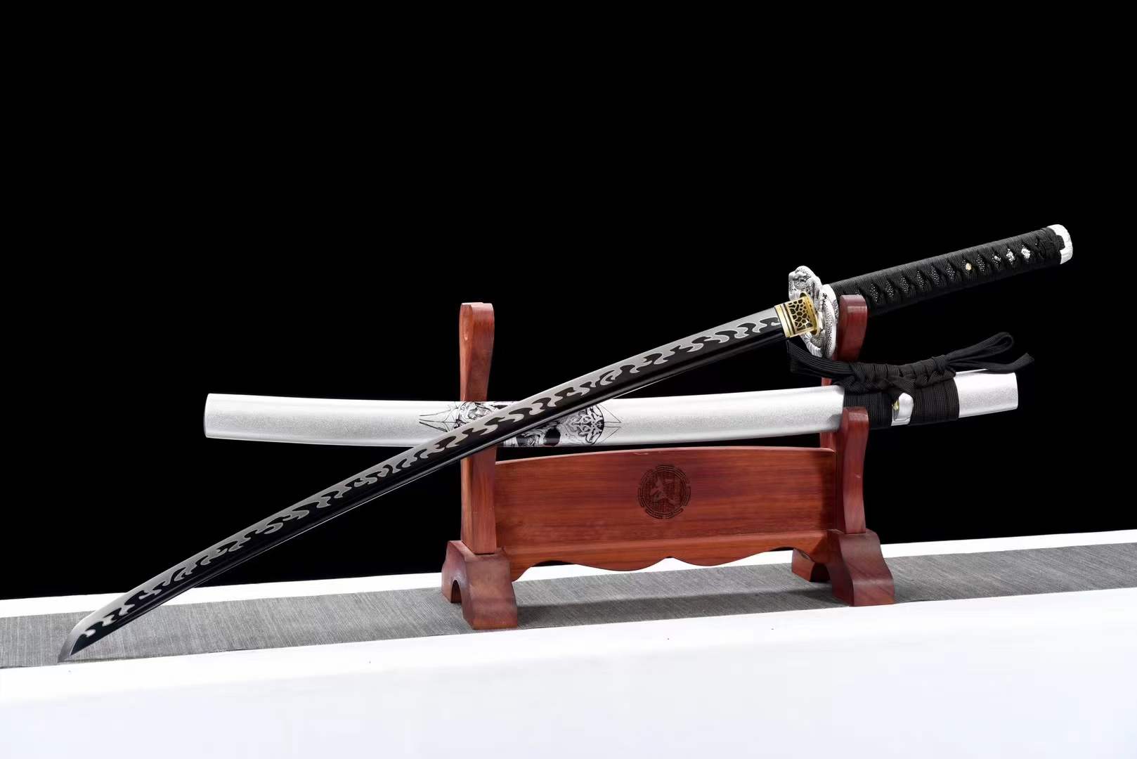 Hand Forged Japanese Samurai Katana Heavenly Serpent High Manganese St – BoxKatana