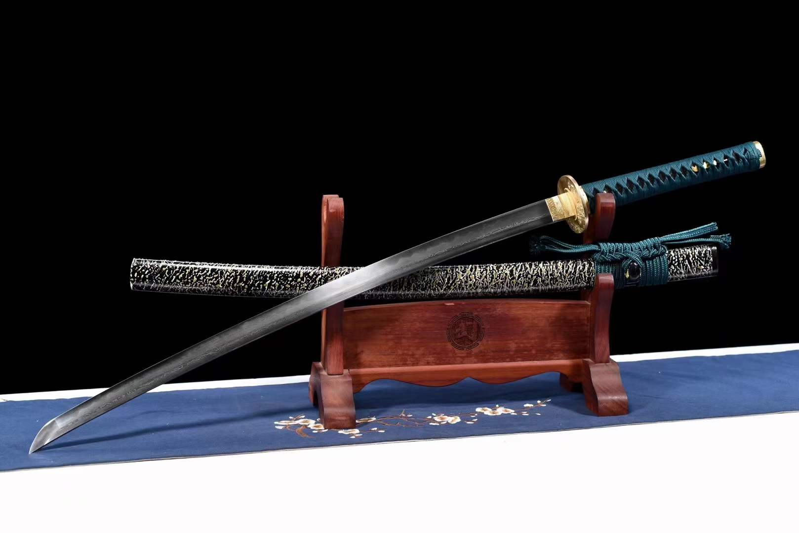 Hand Forged Japanese Samurai Katana Dark Pattern Steel – BoxKatana