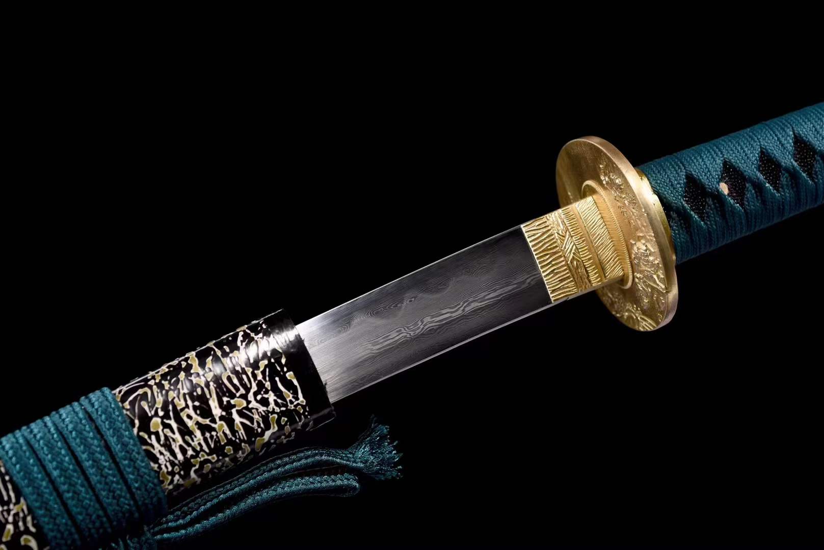 Hand Forged Japanese Samurai Katana Dark Pattern Steel – BoxKatana