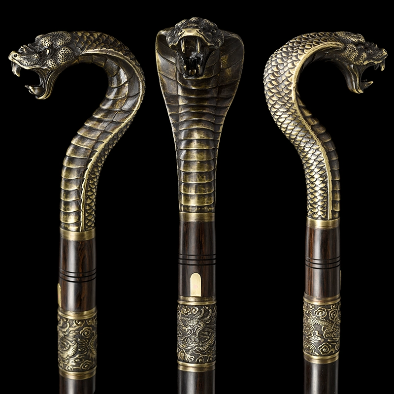 Ebony Wood Snake-Head Sword Cane – BoxKatana