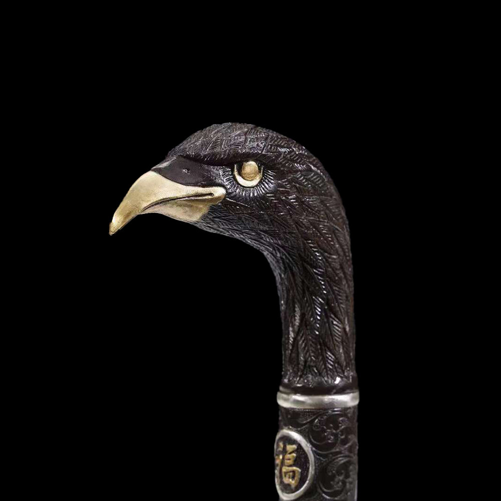 (Elder) Stainless Damascus Steel Dual-Handed Cane Knife – BoxKatana