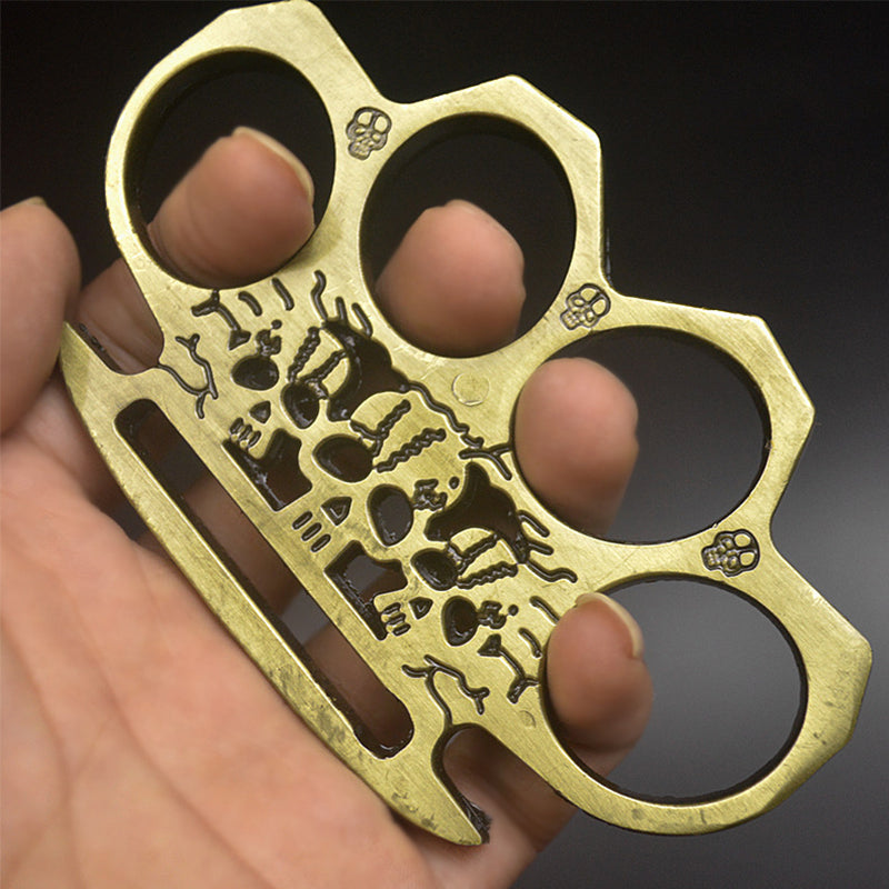 Ghost - Solid Brass Knuckles Duster For Self Defense Window Breaker ED ...