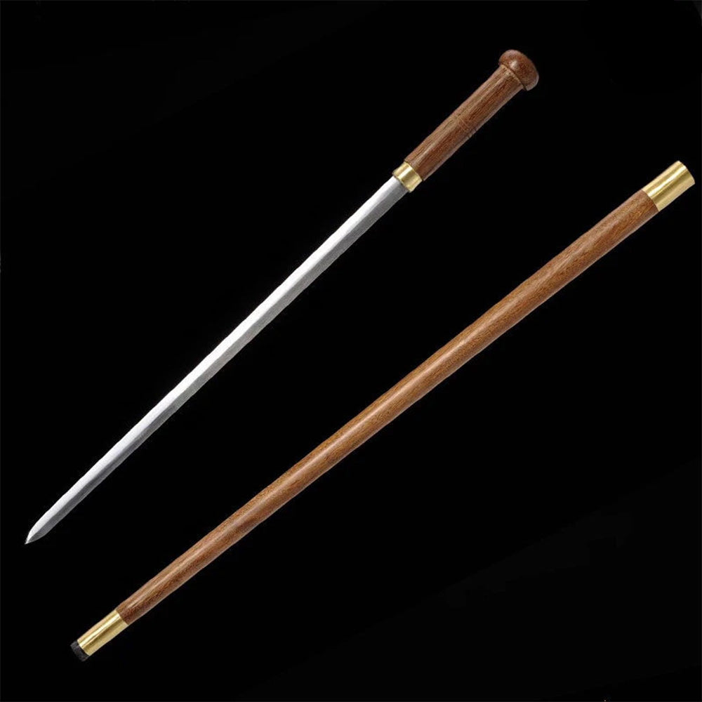 Handcrafted Mahogany Mushroom Head Pattern Steel Cane Sword with Coppe ...
