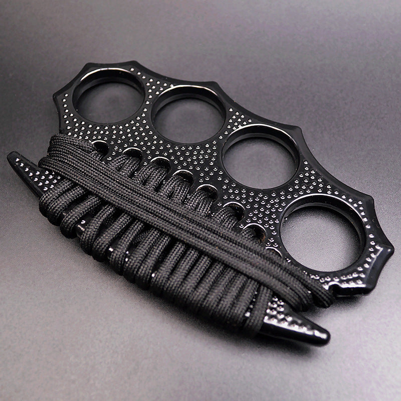 Outdoor self-defense metal brass knuckles duster four-finger hand buck ...