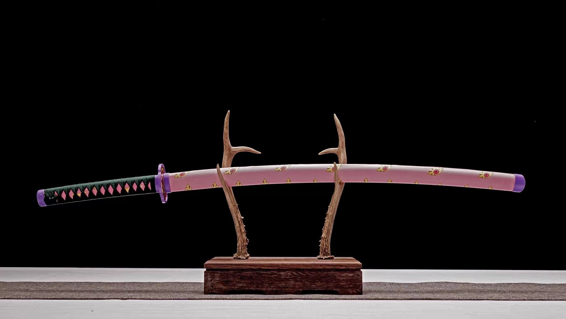 Hand Forged Anime Katana Demon Slayer Kokushibo 1045 Carbon steel Red ...