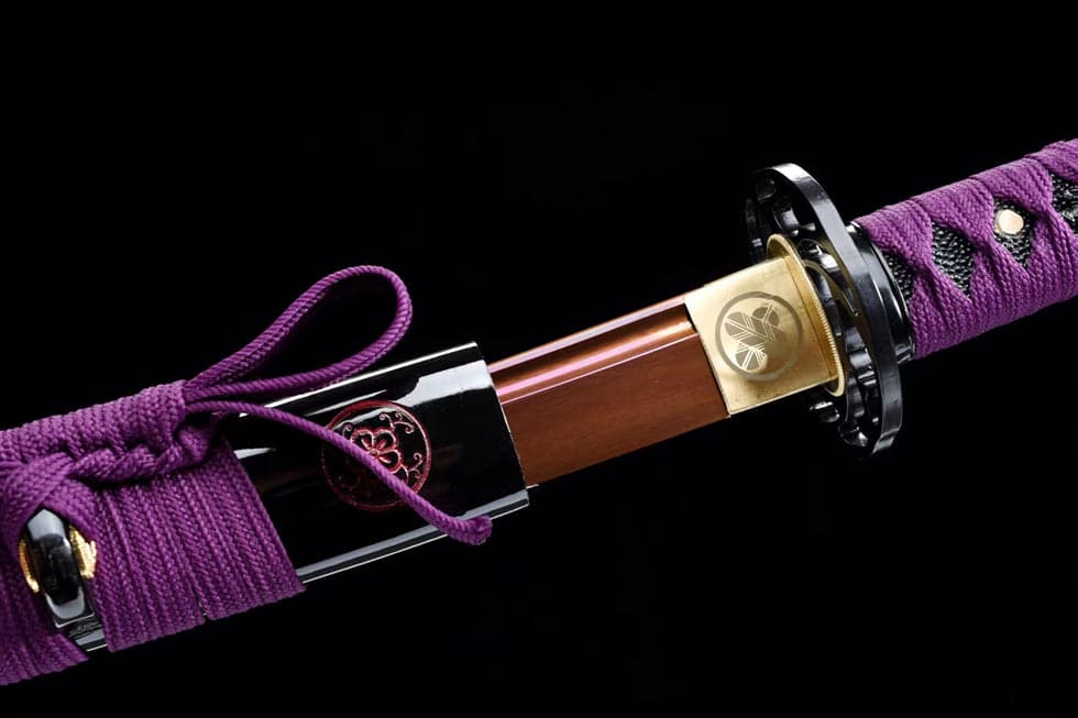 Hand Forged Japanese Samurai Katana Bauhinia 9260 Spring Stee Purple B ...