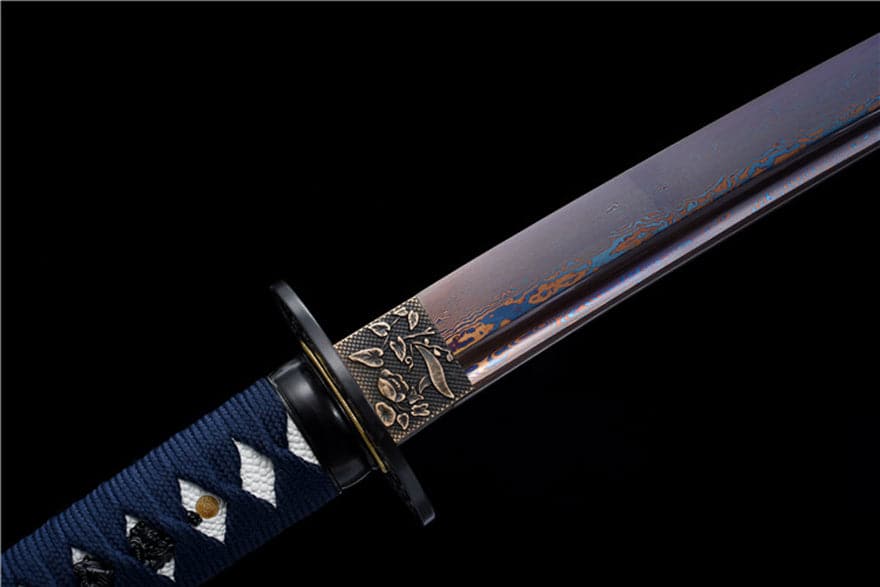 Hand Forged Japanese Samurai Katana Bitter Cold Fragrance Pattern Stee ...