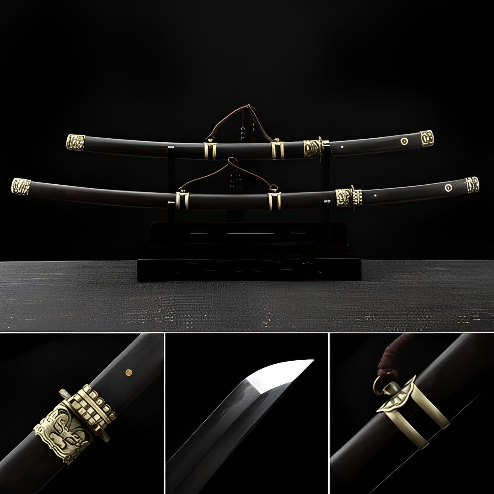 Hand Forged Japanese Samurai Katana Chi Dragon Pattern Steel Fine grin ...