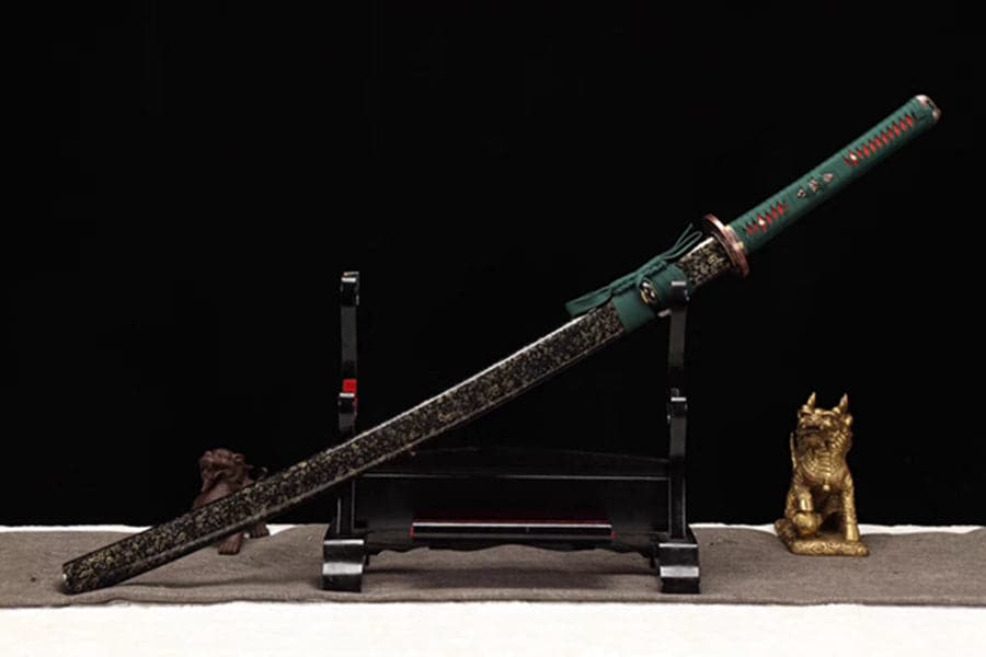 Hand Forged Japanese Samurai Katana Dark Knight T10 Burned edge Hand g ...