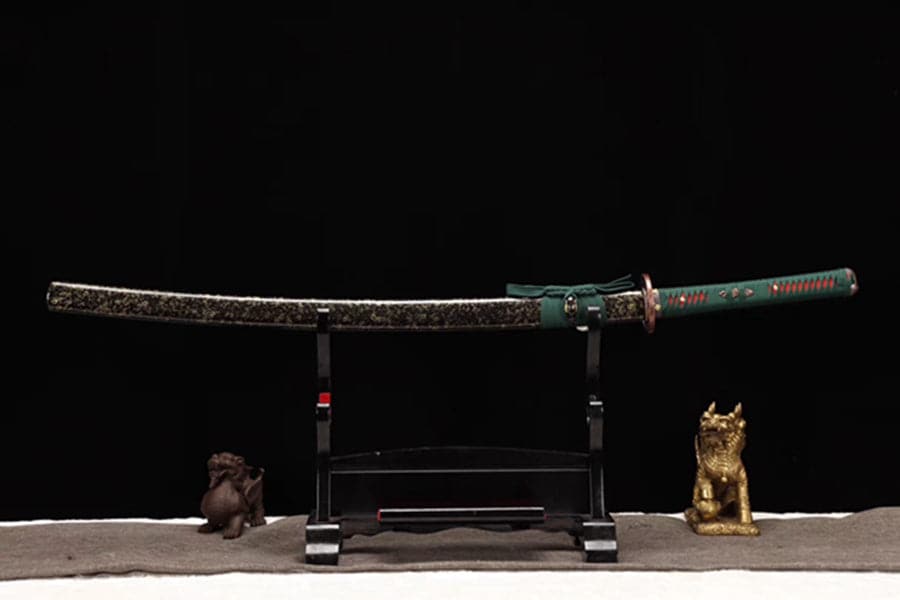 Hand Forged Japanese Samurai Katana Dark Knight T10 Burned edge Hand g ...