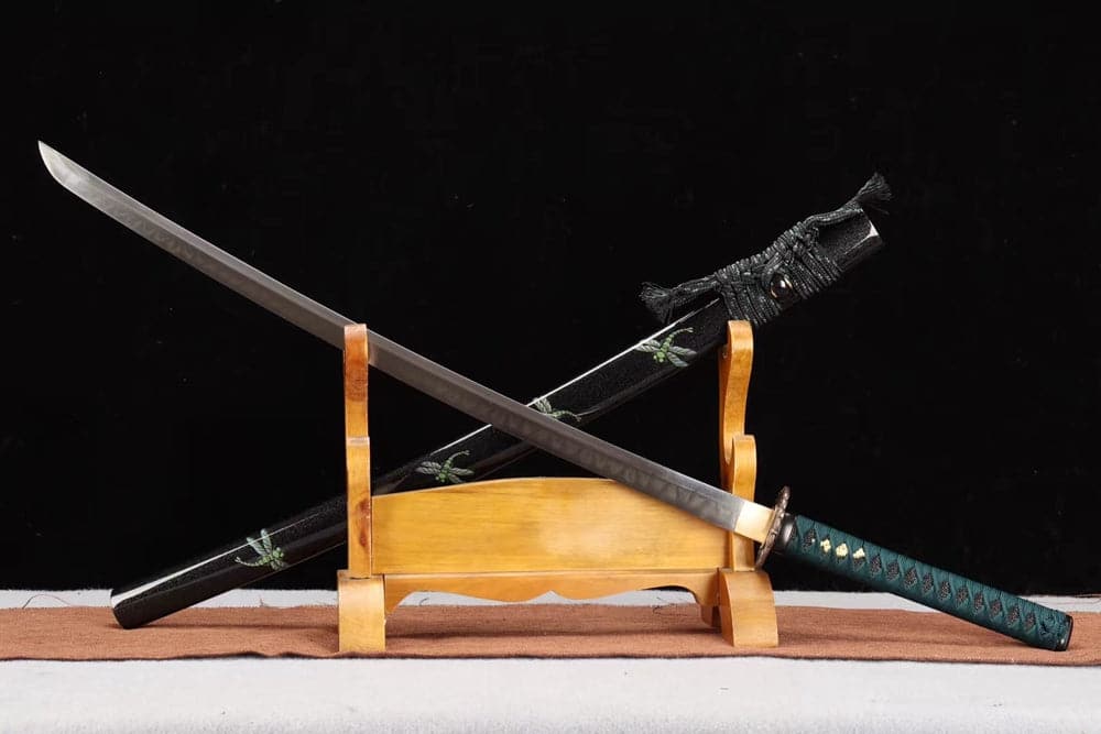 Hand Forged Japanese Samurai Katana Dragonfly Specialty leaf pattern b ...