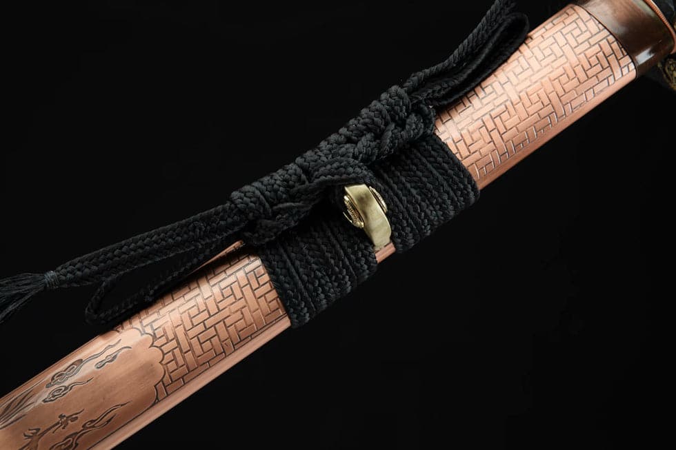 Hand Forged Japanese Samurai Katana Green Dragon Pattern Steel Tricolo ...