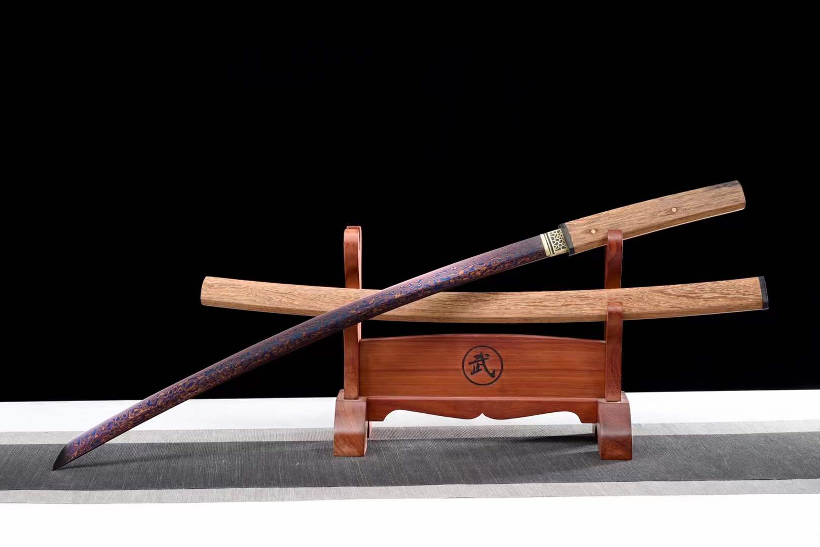 Hand Forged Japanese Samurai Katana Night Spectre Damascus Steel Blue ...