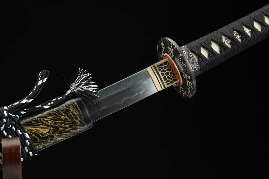 Hand Forged Japanese Samurai Katana Sea Wave Cutter Plate Pattern Stee ...