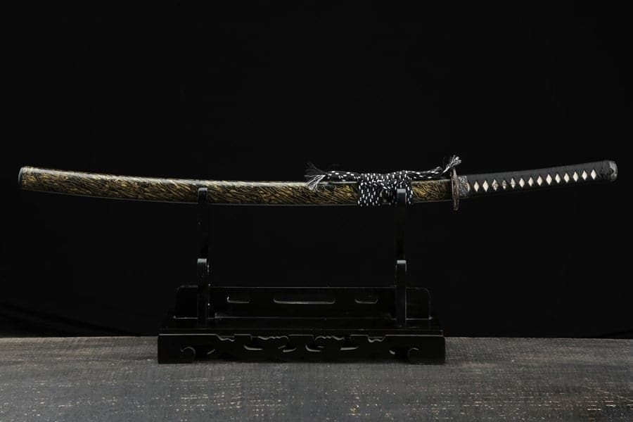 Hand Forged Japanese Samurai Katana Sea Wave Cutter Plate Pattern Stee ...