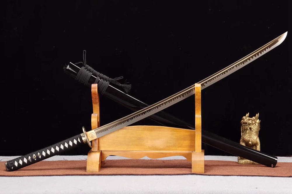 Hand Forged Japanese Samurai Katana Trefoil 1060 High Manganese Steel ...