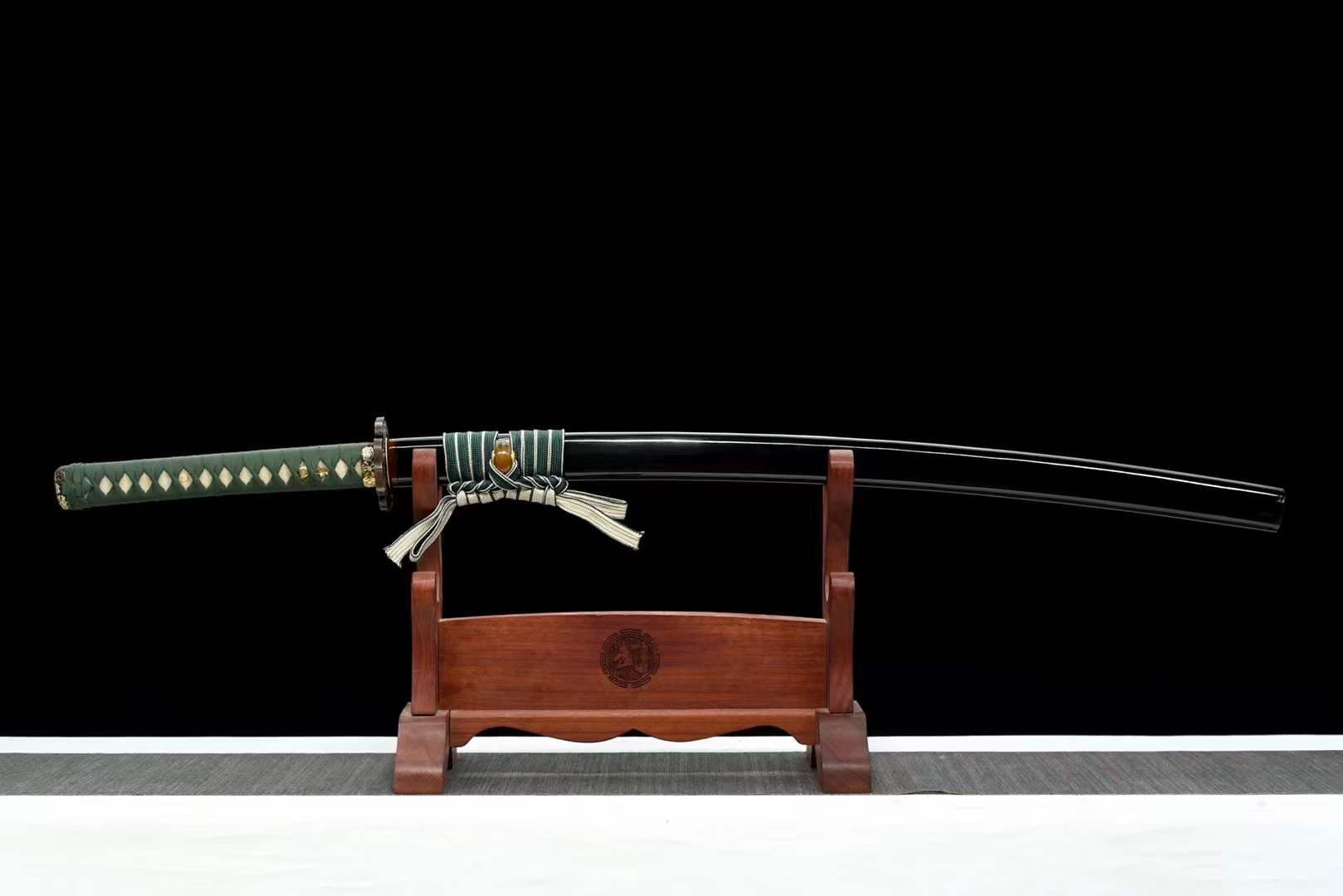 Hand Forged Japanese Samurai Katana Wind Chimes T10 With Black Sheath ...
