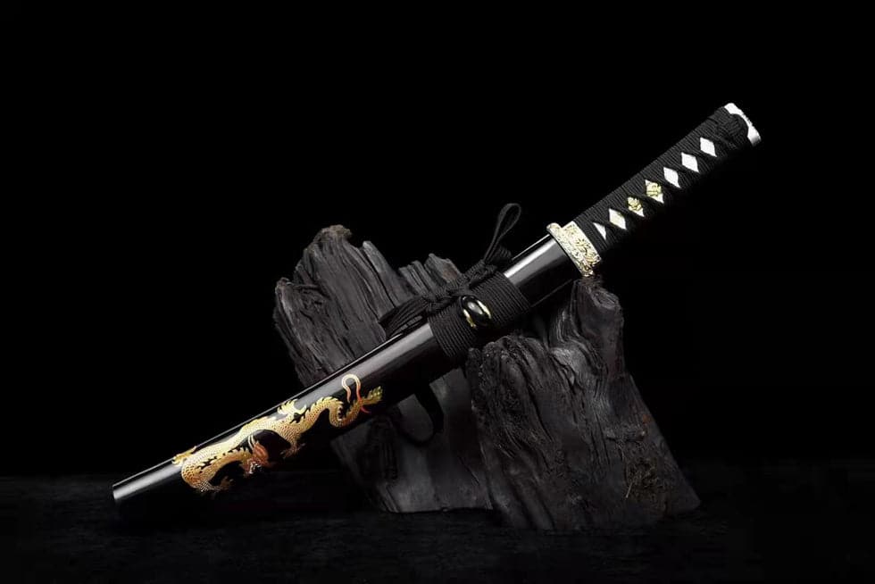 Hand Forged Japanese Tanto Golden Dragon T10 Carbon steel Full Tang ...