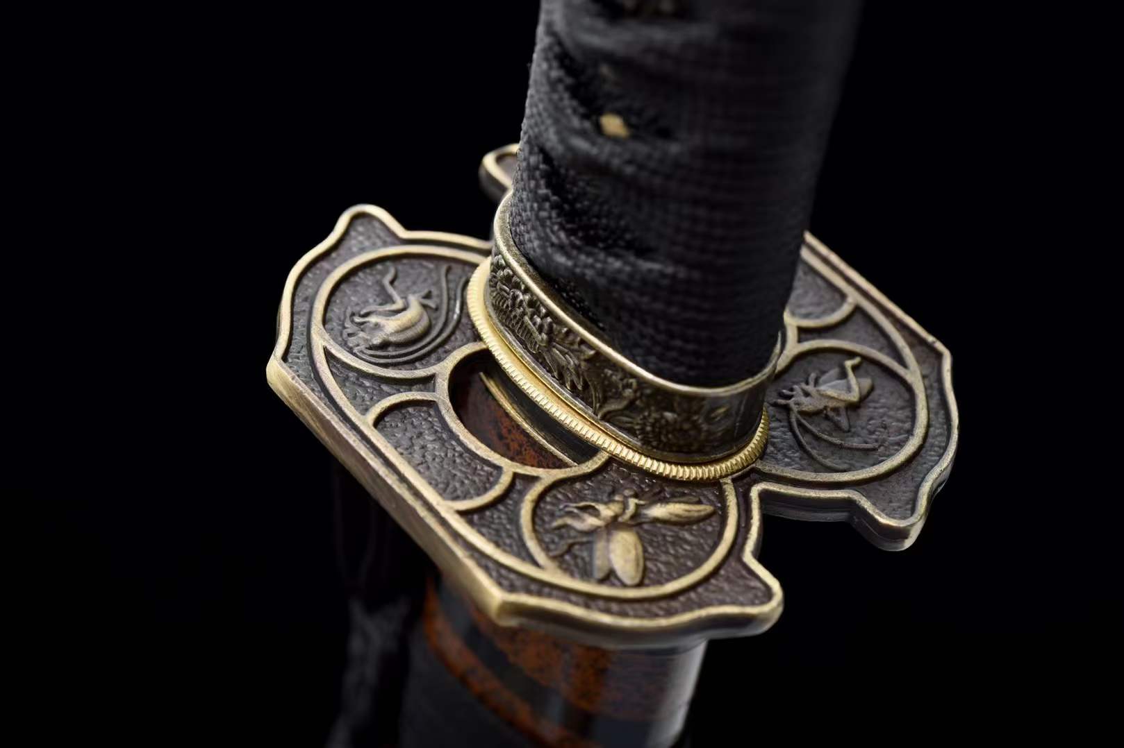 Hand Forged Japanese Tanto Storm Short Sword Manganese Steel Blackened ...