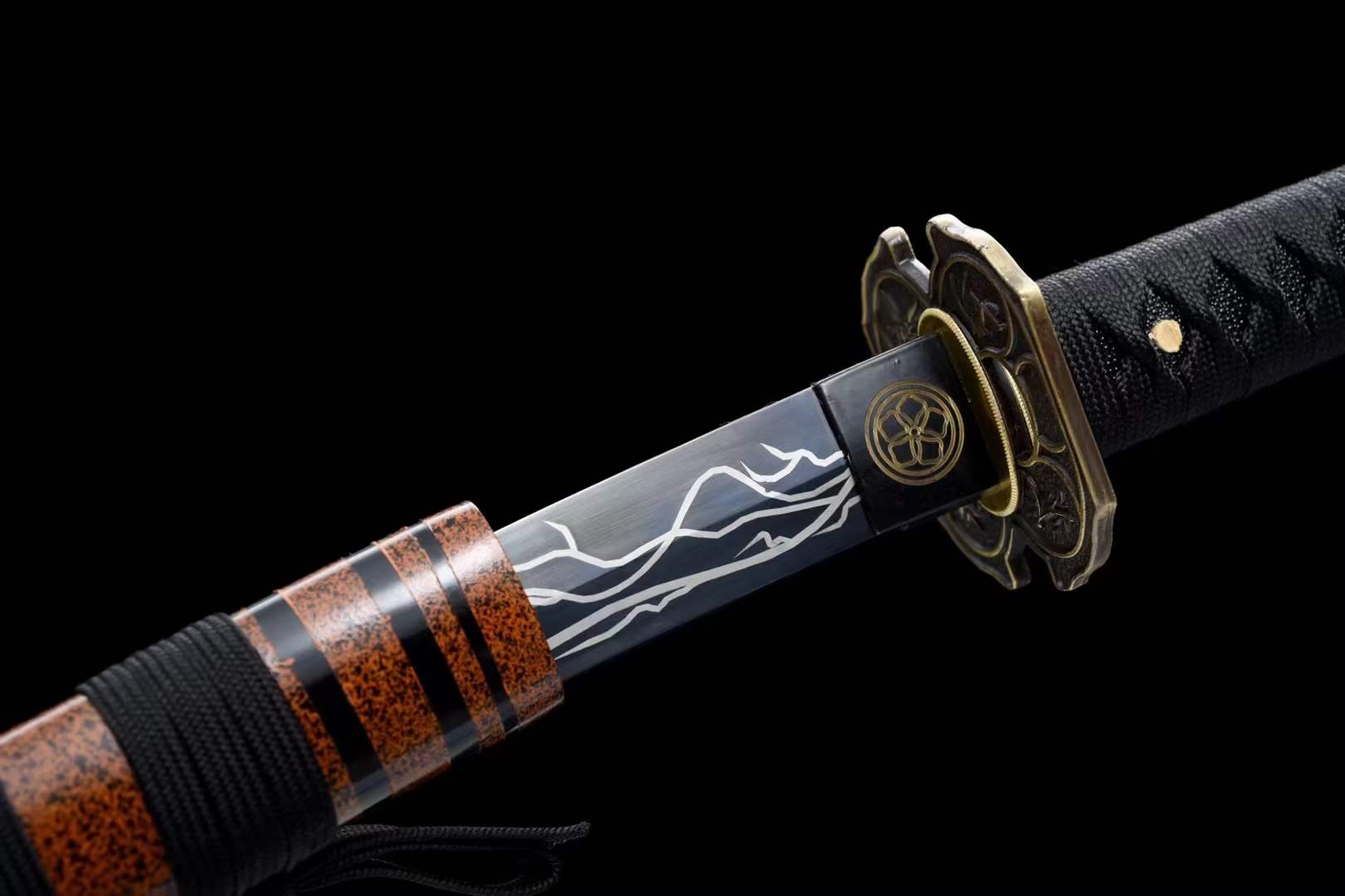 Hand Forged Japanese Tanto Storm Short Sword Manganese Steel Blackened ...