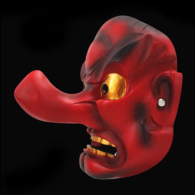 Hand-Made Japanese Hannya Red Tengu Resin Oni Mask – BoxKatana