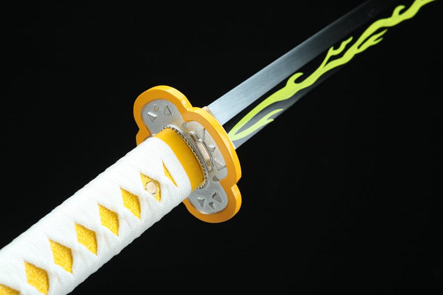 Handmade Anime Katana Demon Slayer Zenitsu Agatsuma Sword 1045 High Ca ...