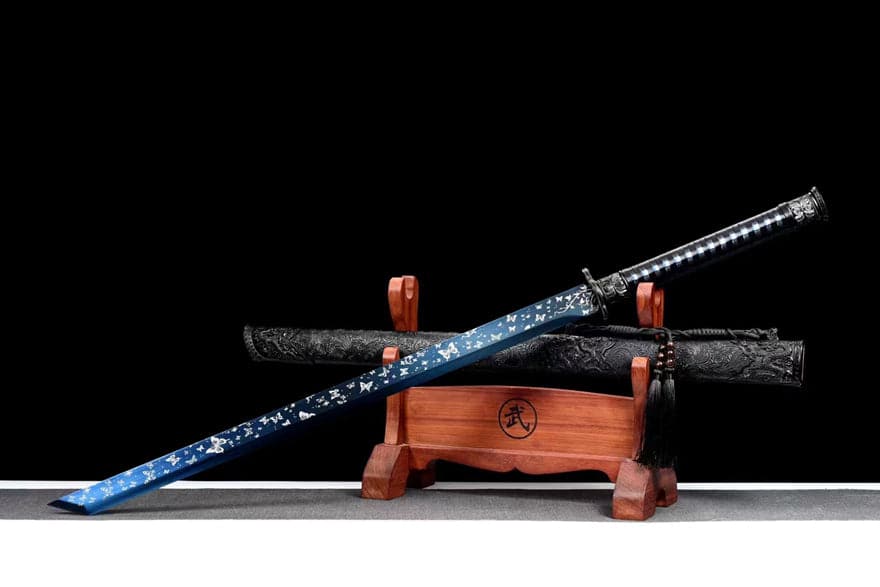 Handmade Butterfly Dance High Manganese Steel Chinese Sword With Blue ...