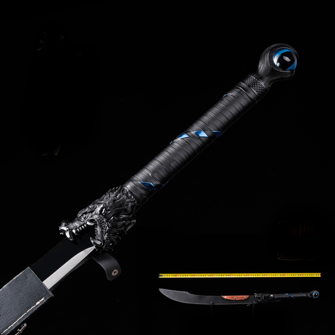 Handmade Dragon Battle Blade Manganese Steel Chinese Sword Black & Whi ...