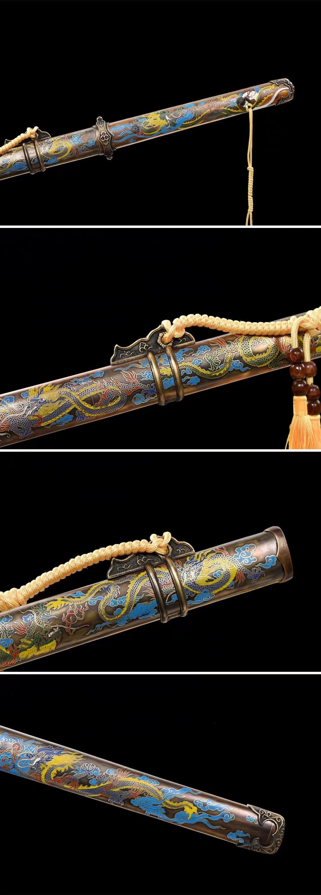 Handmade Dragon Flame 608 Pattern Steel Tang Sword – BoxKatana