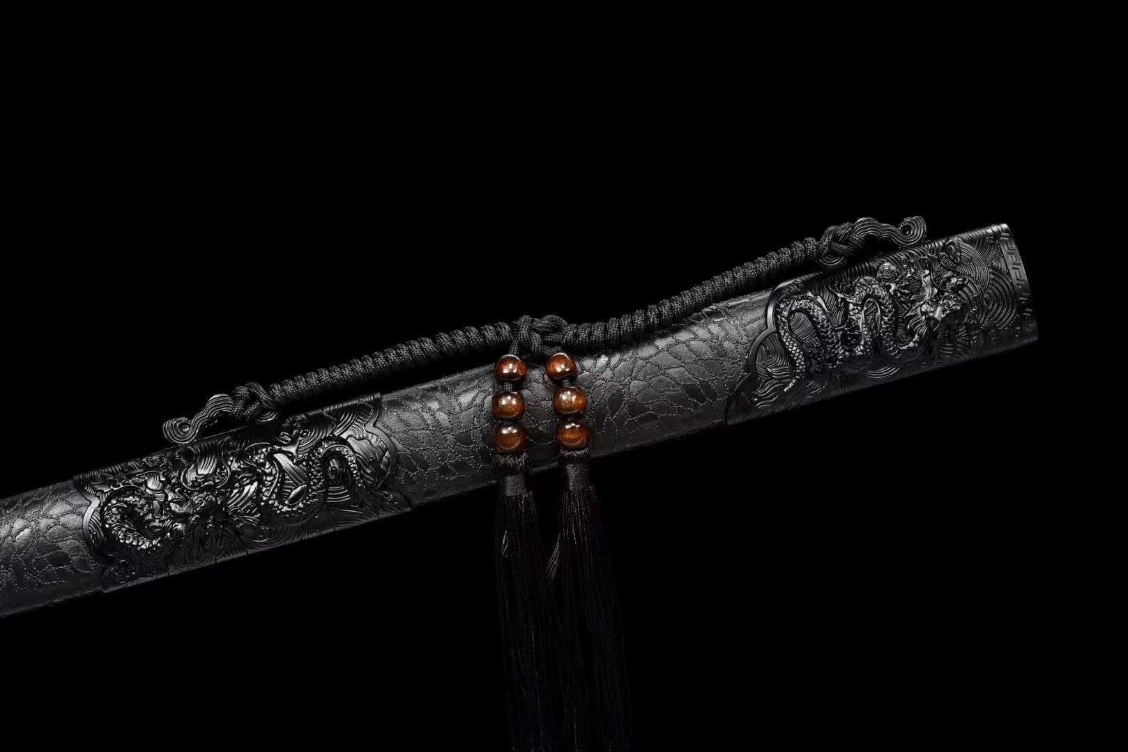 Handmade Dragon King Battle Blade With Black scabbard – BoxKatana