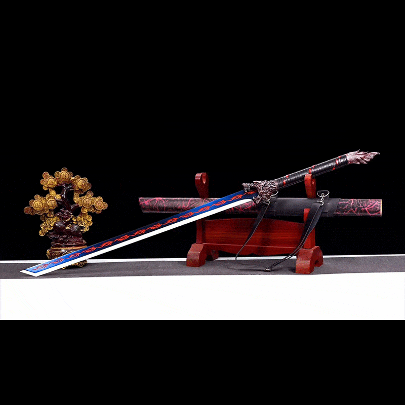 Handmade Flame-Eating Wolf Fury Manganese Steel Chinese Sword – BoxKatana