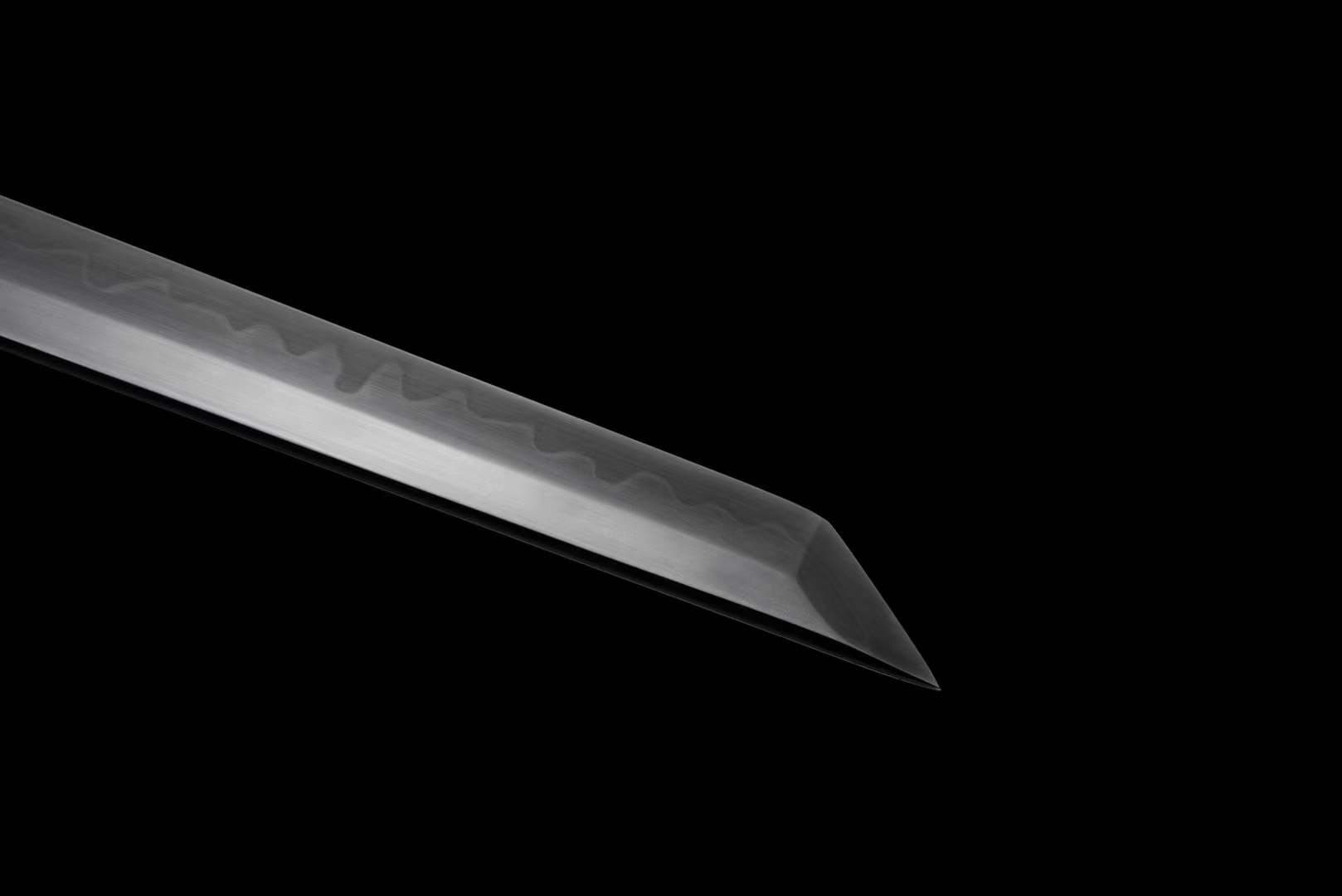 Handmade Japanese Wakizashi Green Steel Shadow T10 burned edge – BoxKatana