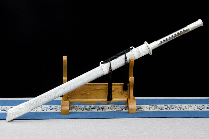 Handmade Kirin High Manganese Steel Chinese Sword With White Scabbard ...