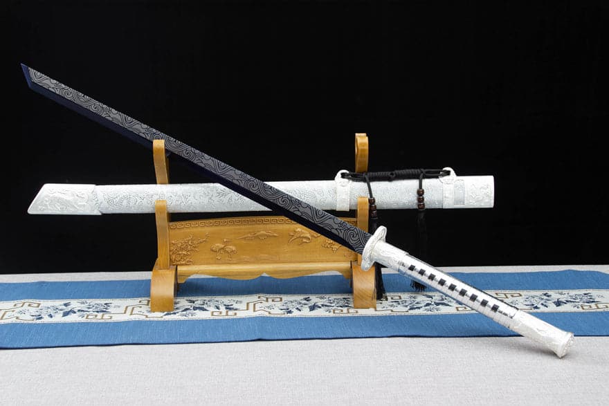 Handmade Kirin High Manganese Steel Chinese Sword With White Scabbard ...