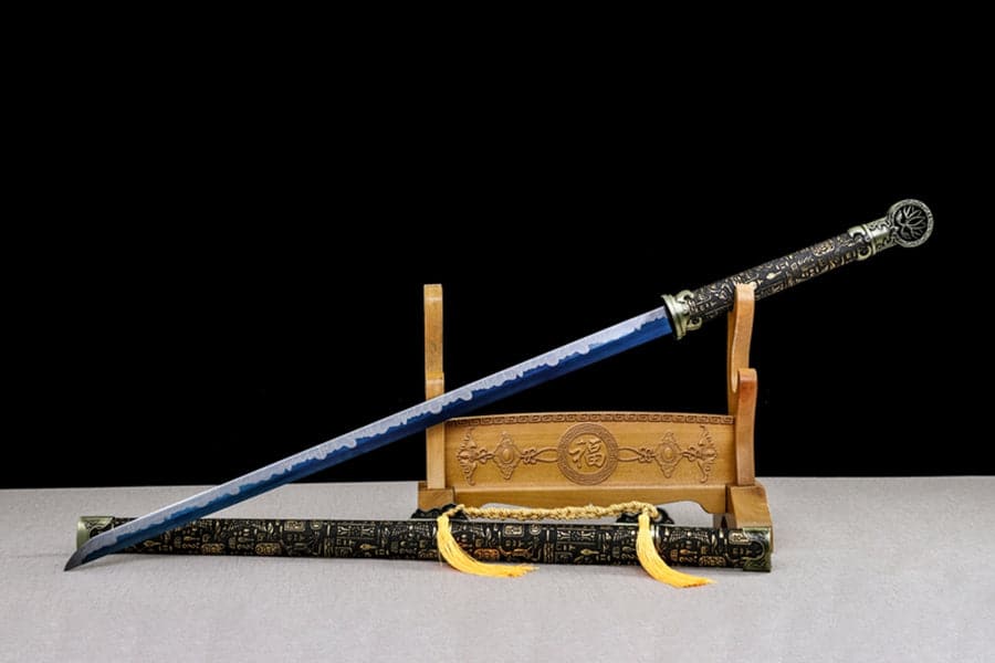 Handmade Pharaoh 65 High Manganese Steel Chinese Sword With Baked Blue ...