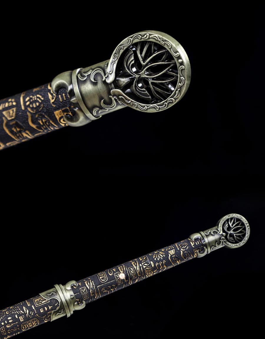 Handmade Pharaoh 65 High Manganese Steel Chinese Sword With Baked Blue ...