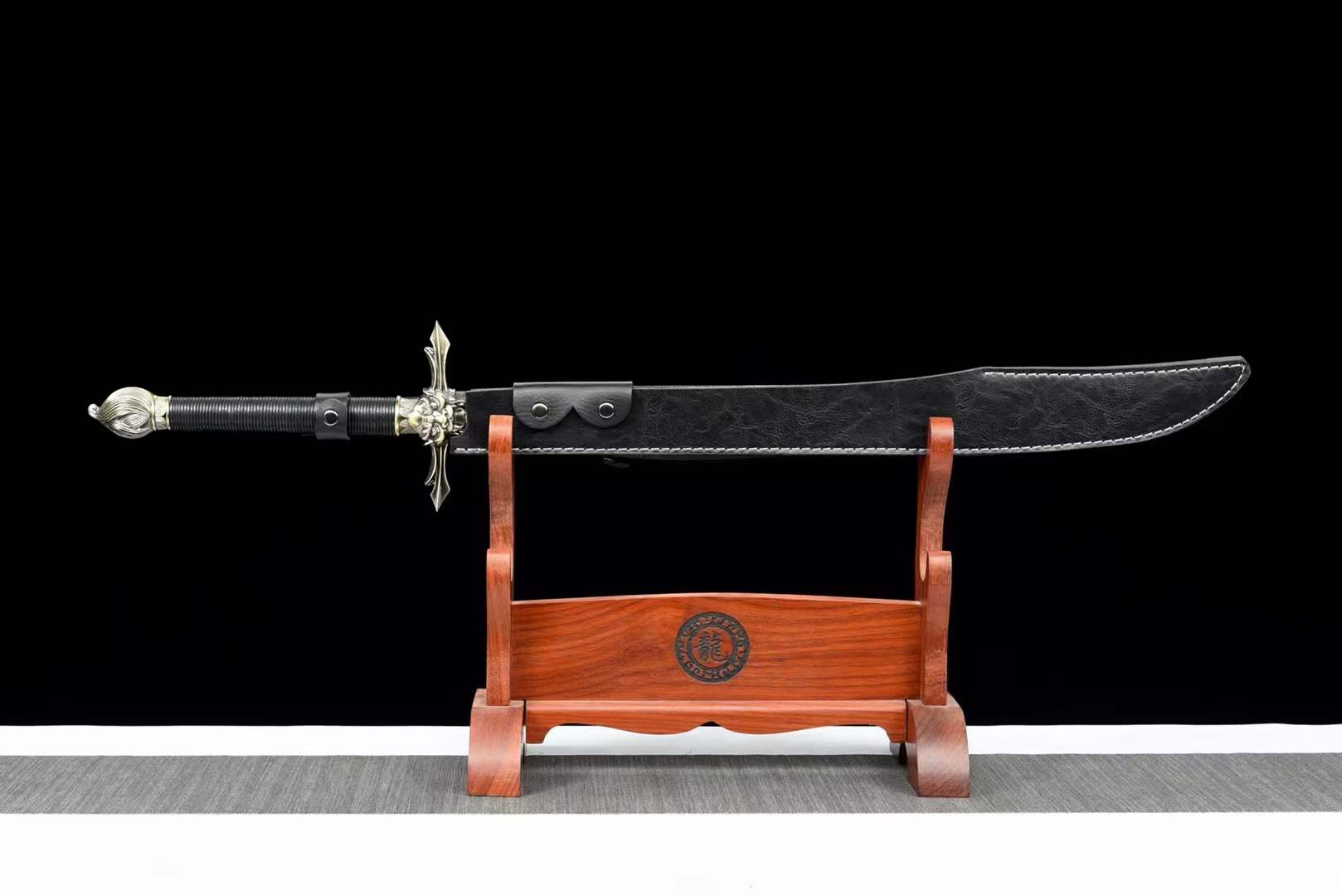 Handmade Seven Obsidian War Sword Spring Steel Boxkatana